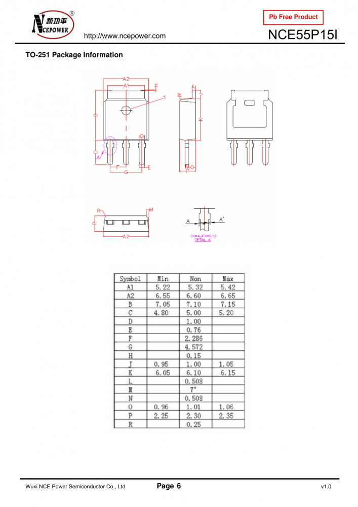 NCE55P15I datasheet page 6