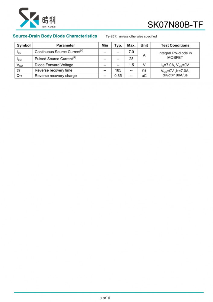 SK07N80B-TF datasheet page 3