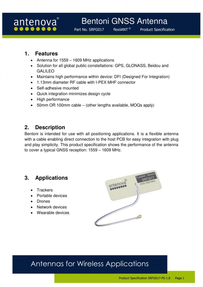 SRFG017-100 datasheet page 1