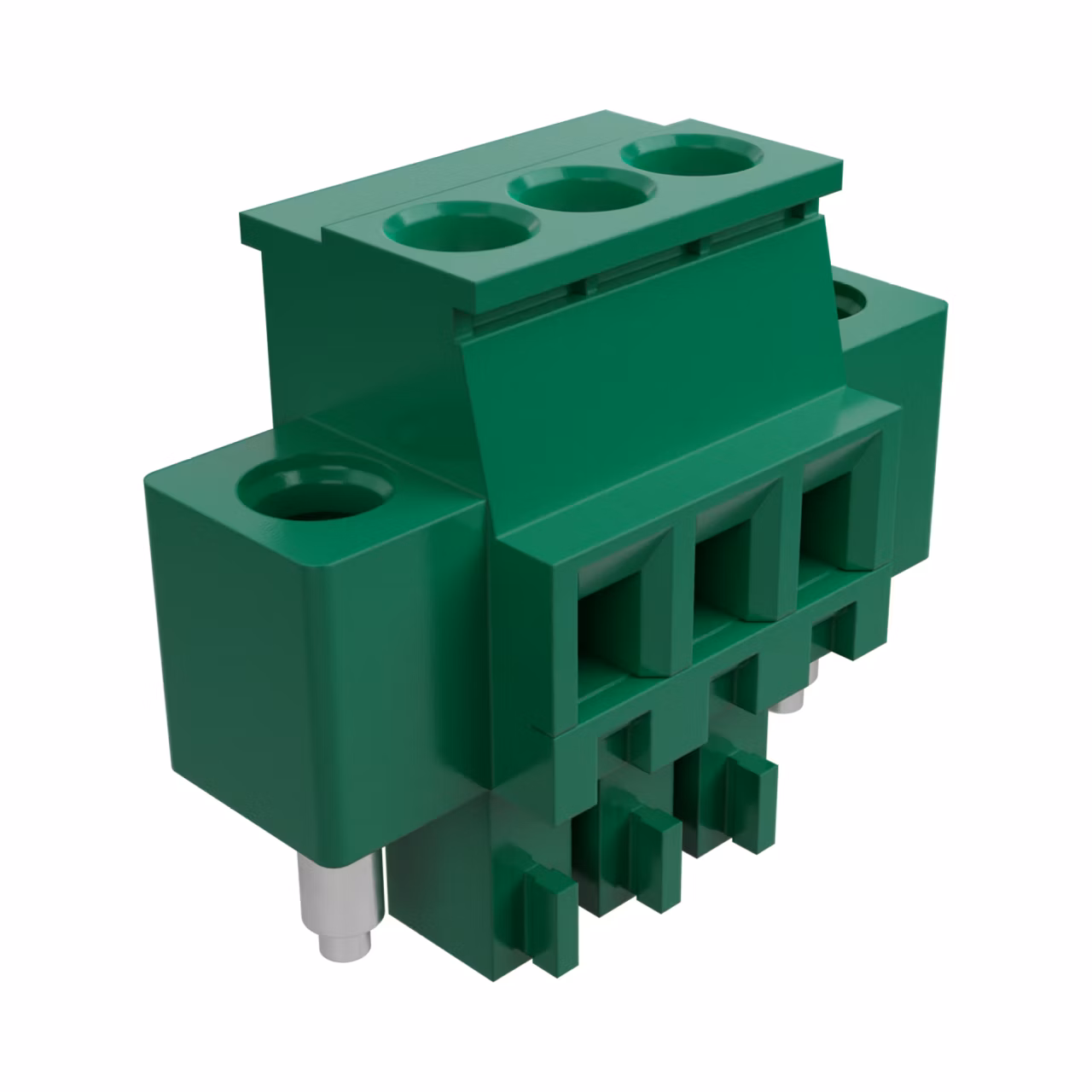 3.81mm Pitch Eurostyle Vertical Plug, with Retention Screws, Front Wire Entry, Green Housing, Gold (Au) Plated, 3 Circuits for sale