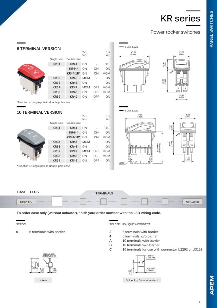 APEM KR series technical document page 5