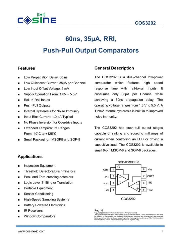 COS3202 datasheet page 1