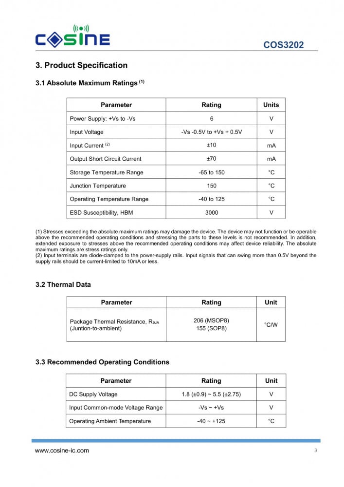 COS3202 datasheet page 3