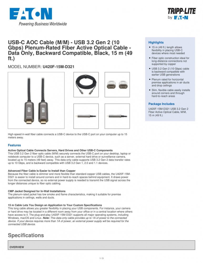 U420F-15M-D321 technical document page 1