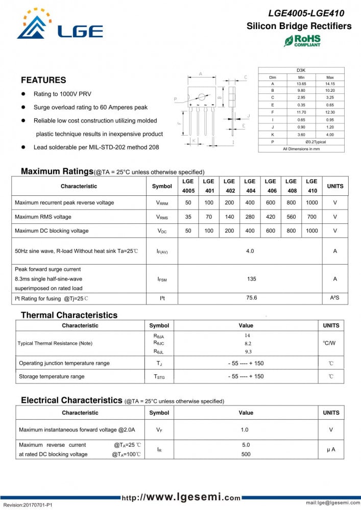 LGE406 datasheet page 1