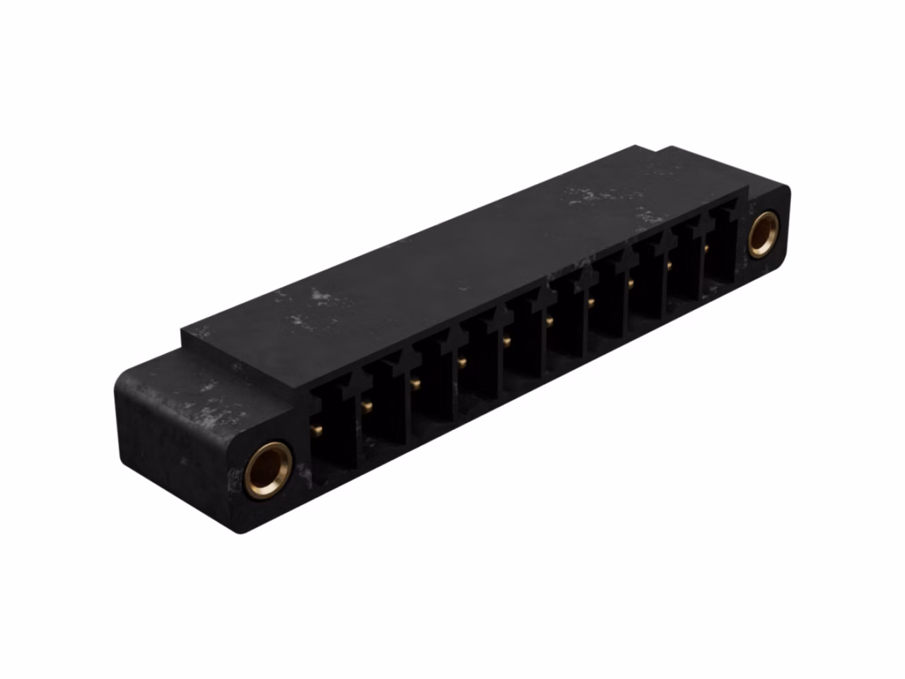 3.50mm Pitch Eurostyle Right-Angle PCB Header, with Threaded Retention Inserts, Gold (Au) Plated, Black, 10 Circuits for sale