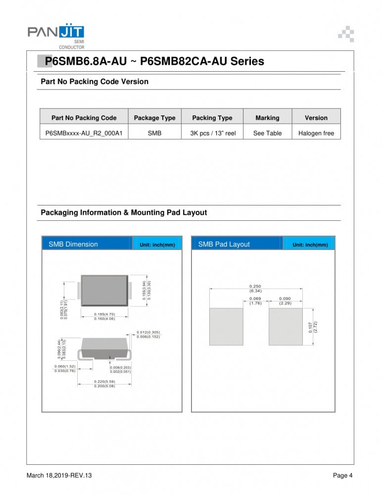 PANJIT P6SMB36CA-AU datasheet page 4