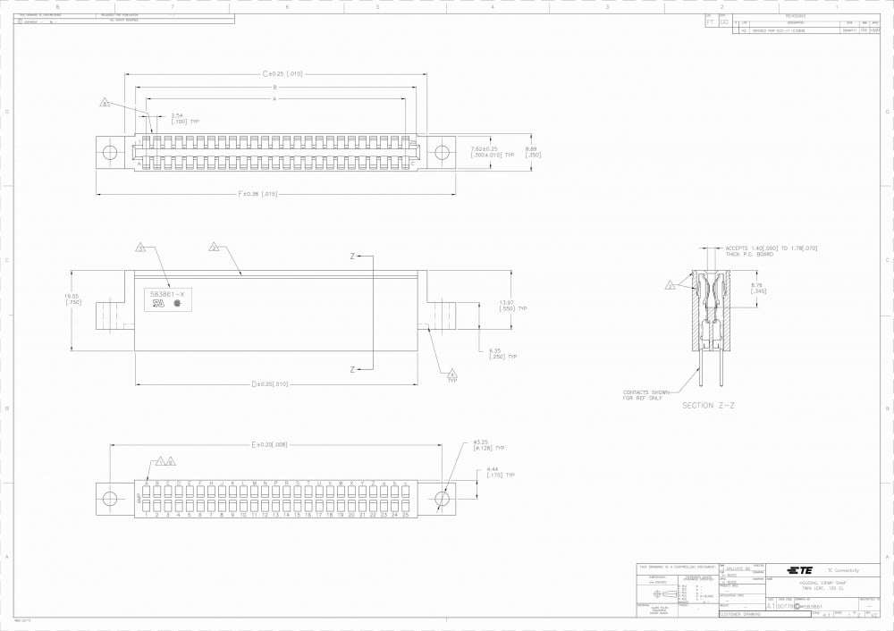 TE Connectivity 583861 drawing sheet 1