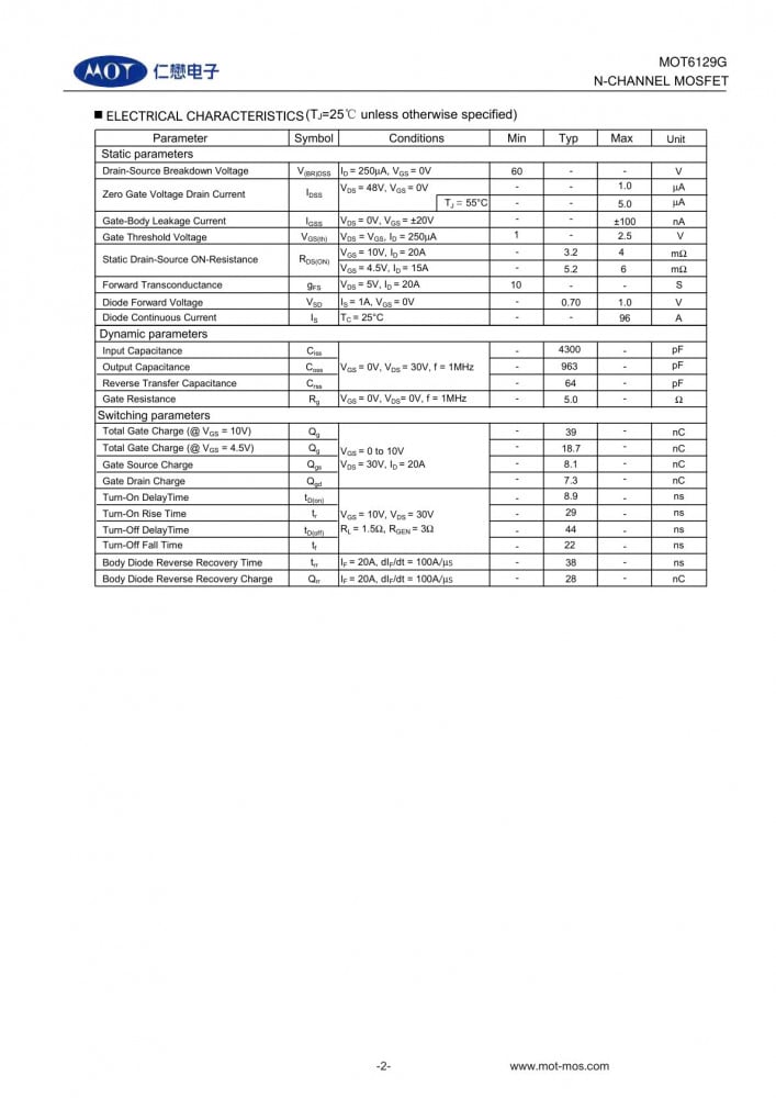 MOT6129G datasheet page 2