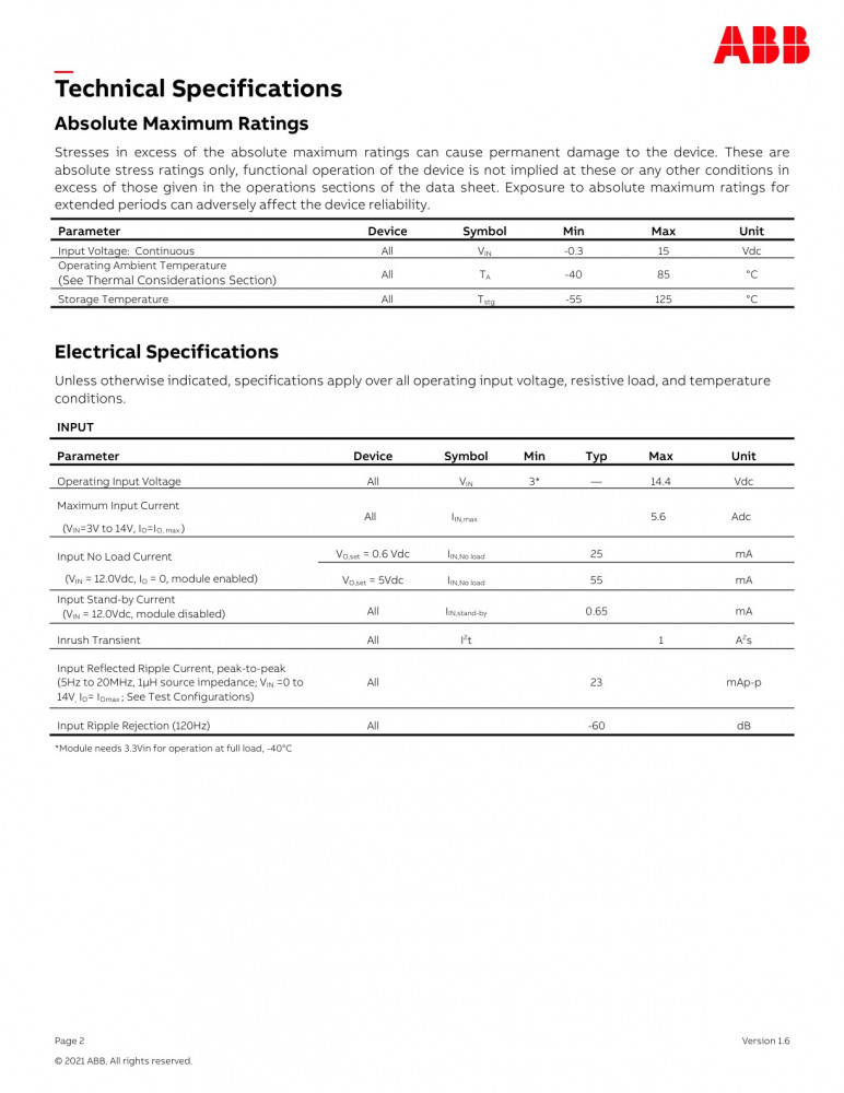 PVX006A0X3-SRZ datasheet page 2