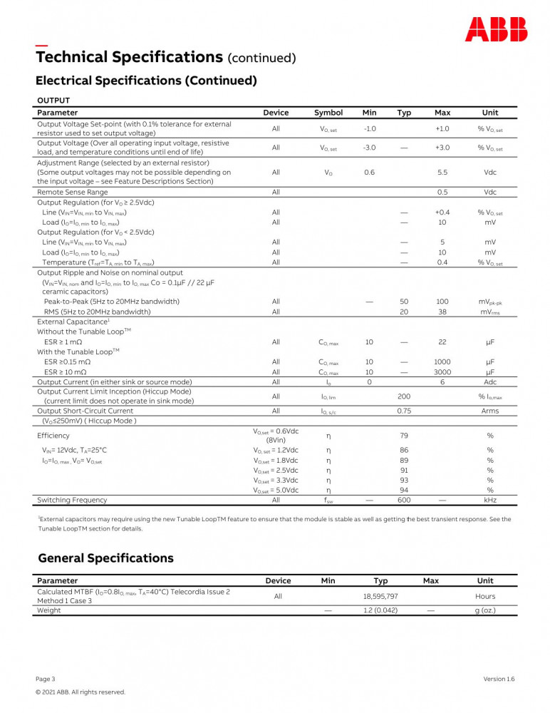 PVX006A0X3-SRZ datasheet page 3