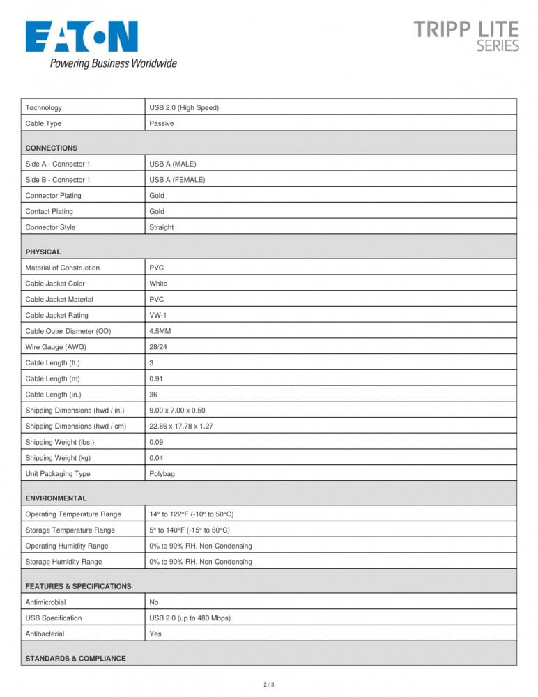 U024AB-003-WH technical document page 2