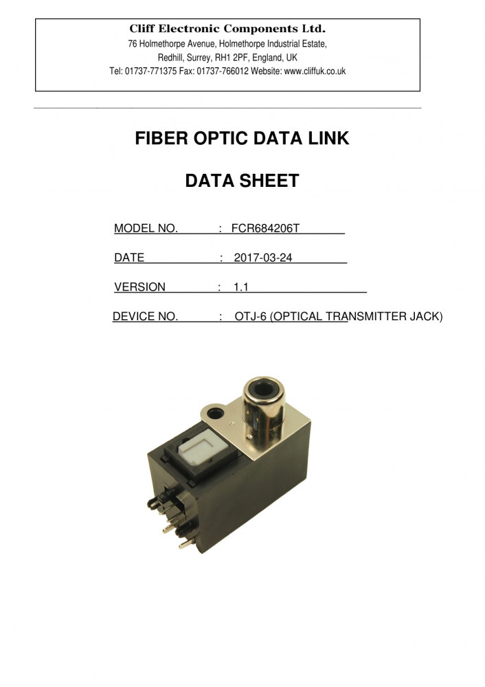FCR684206T datasheet visual, page 1