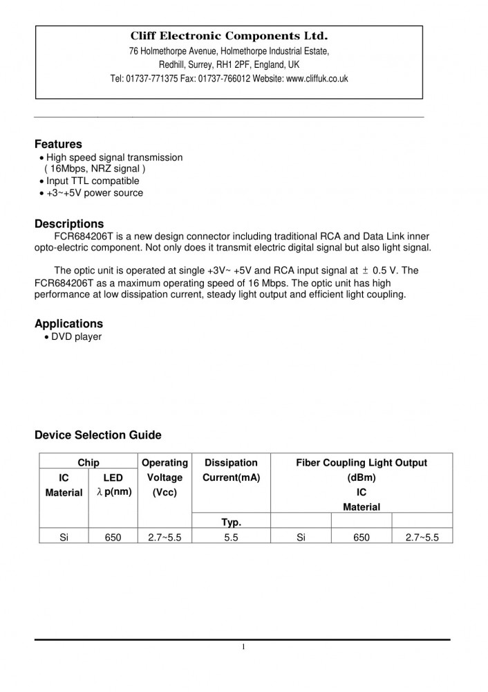 FCR684206T datasheet visual, page 2