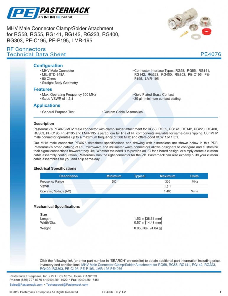 PE4076 technical document page 1