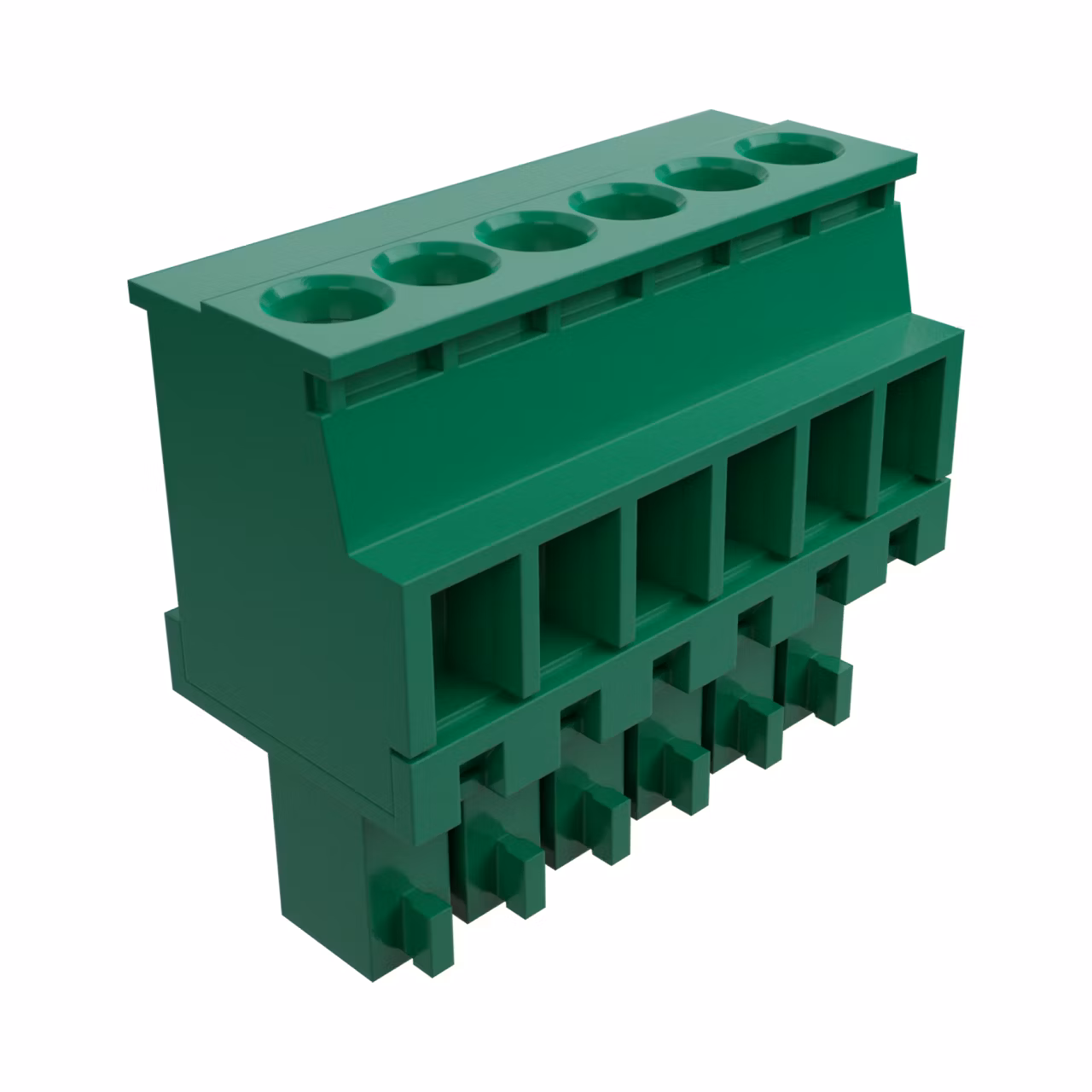 3.50mm Pitch Eurostyle Vertical Plug, with Reverse Imprinting, Front Wire Entry, Green Housing, 6 Circuits for sale