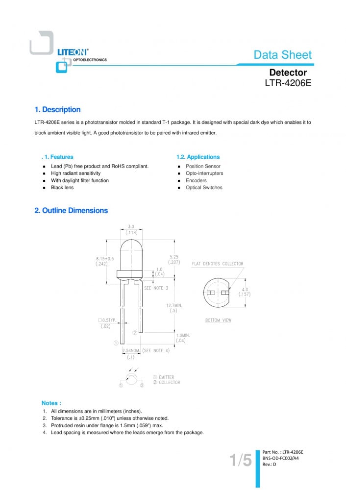 LTR-4206E datasheet page 2