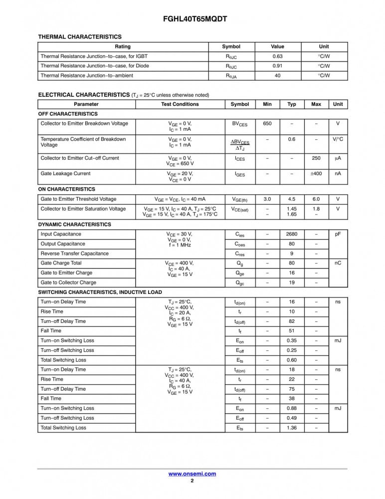 FGHL40T65MQDT datasheet page 2