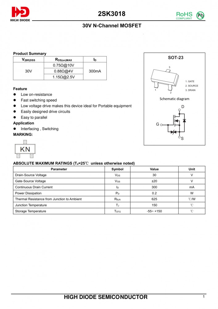 2SK3018 datasheet page 1