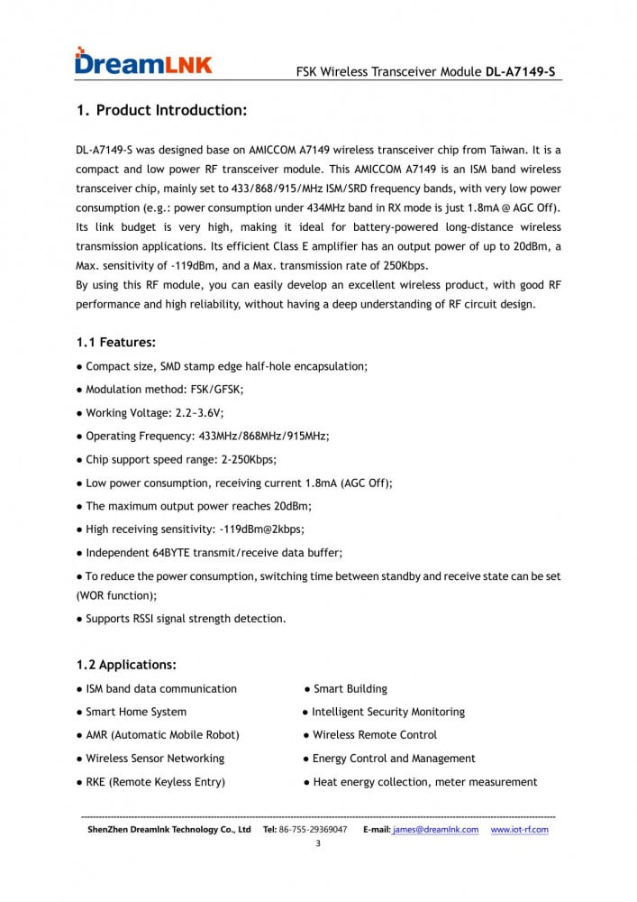 DL-A7149-S datasheet page 3