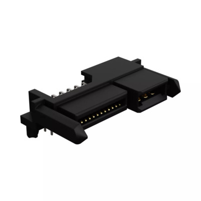EXTreme LPHPower Receptacle Header, Right-Angle, 2 Power Contacts, 24 Signal Contacts, Select Gold (Au) Plating, for 2.36mm Thick PC Board, with Guide Posts and Press-fit Plastic Pegs for sale
