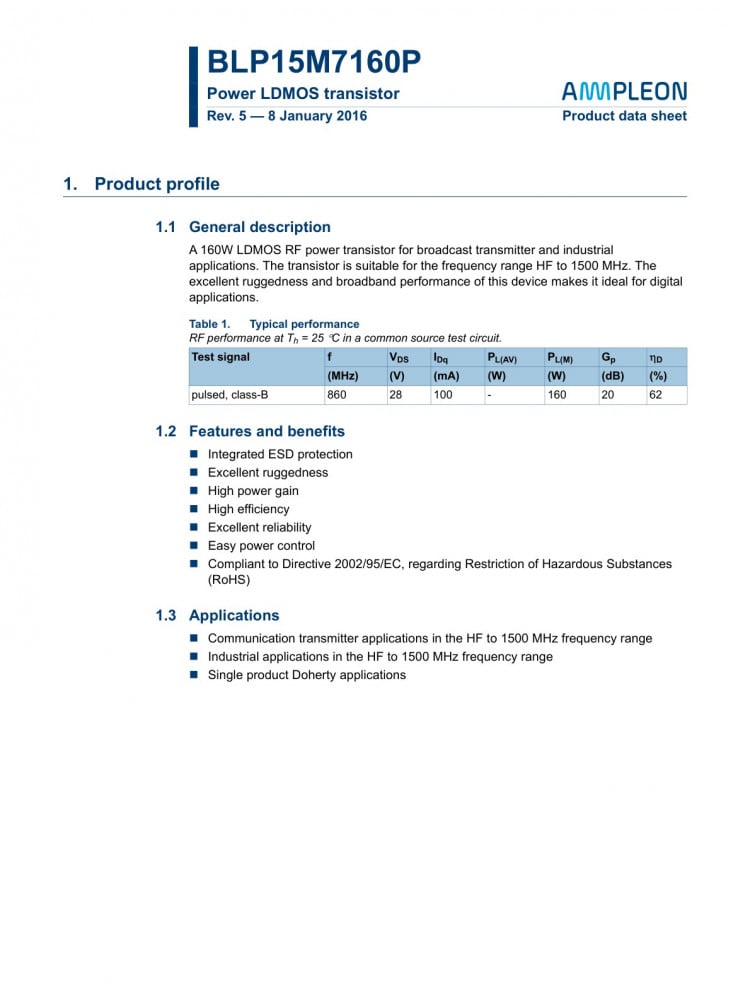 BLP15M7160PY datasheet page 1