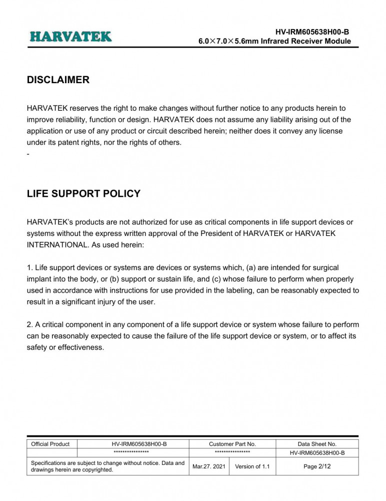 HV-IRM605638H00-B datasheet page 2