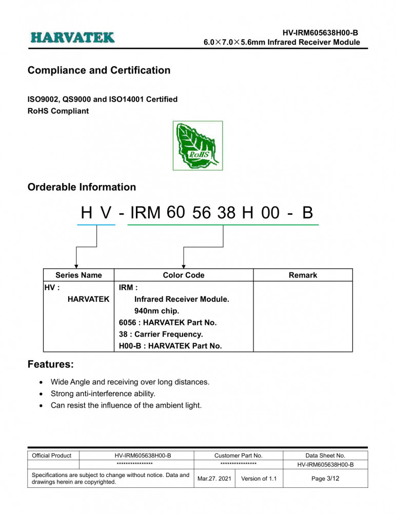 HV-IRM605638H00-B datasheet page 3