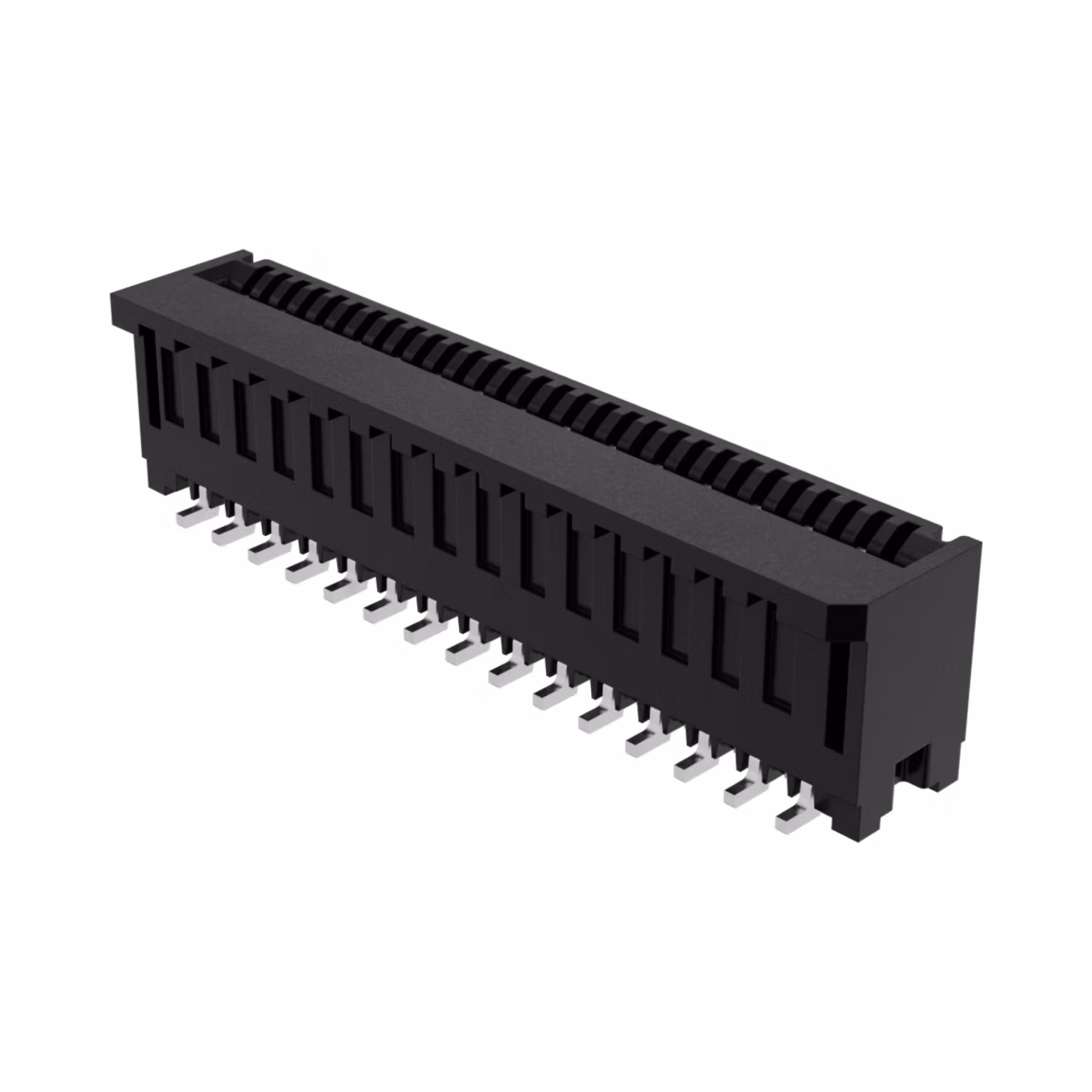 Easy-On FFC/FPC Connector, 0.50mm Pitch, Surface Mount, Vertical, Non-ZIF, Standard Footprint, Tin Bismuth Plating, Short Terminal Type, Black, 30 Circuits for sale