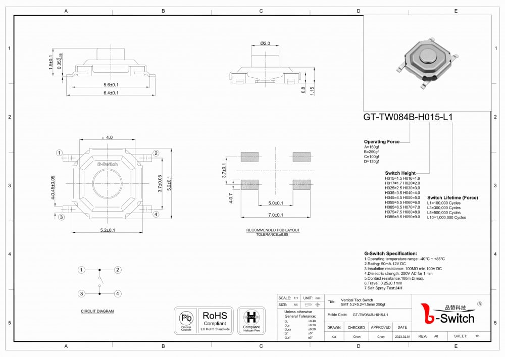 GT-TW084B-H015-L1 technical document preview