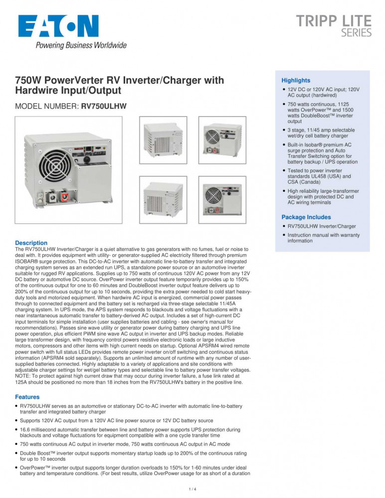 RV750ULHW document page 1