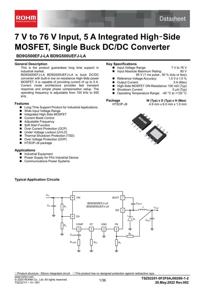 BD9G500EFJ-LAE2 datasheet page 1