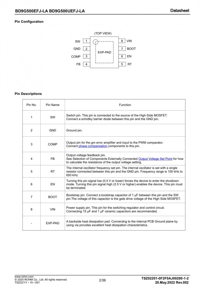 BD9G500EFJ-LAE2 datasheet page 2
