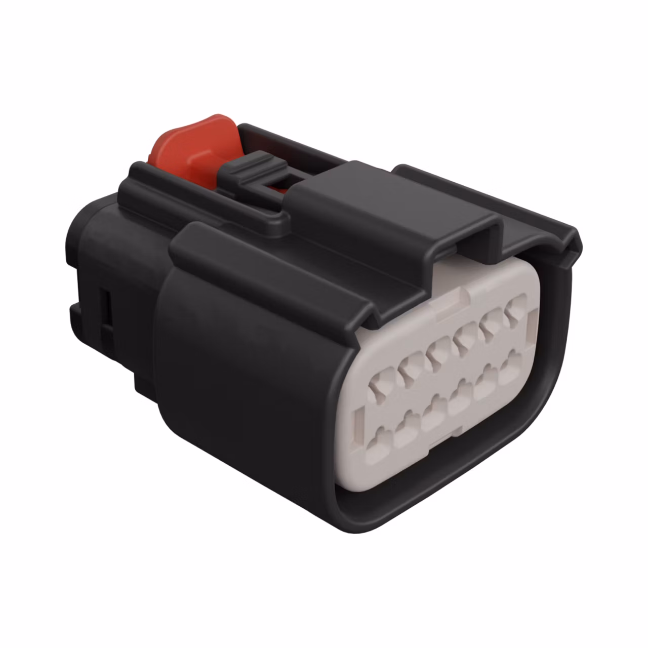 MX150 Mat-Sealed Female Connector Assembly, Dual Row, 12 Circuits, Keying Option C, with Connector Position Assurance, with Clip-Slot, Dark Gray for sale