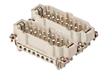 Heavy-Duty Screw Terminal Insert, Male, 16-Pole, 16A, Numbered 1-16, without Wire Protection, Silver (Ag) Plated Contacts, Size 16A «66x16»