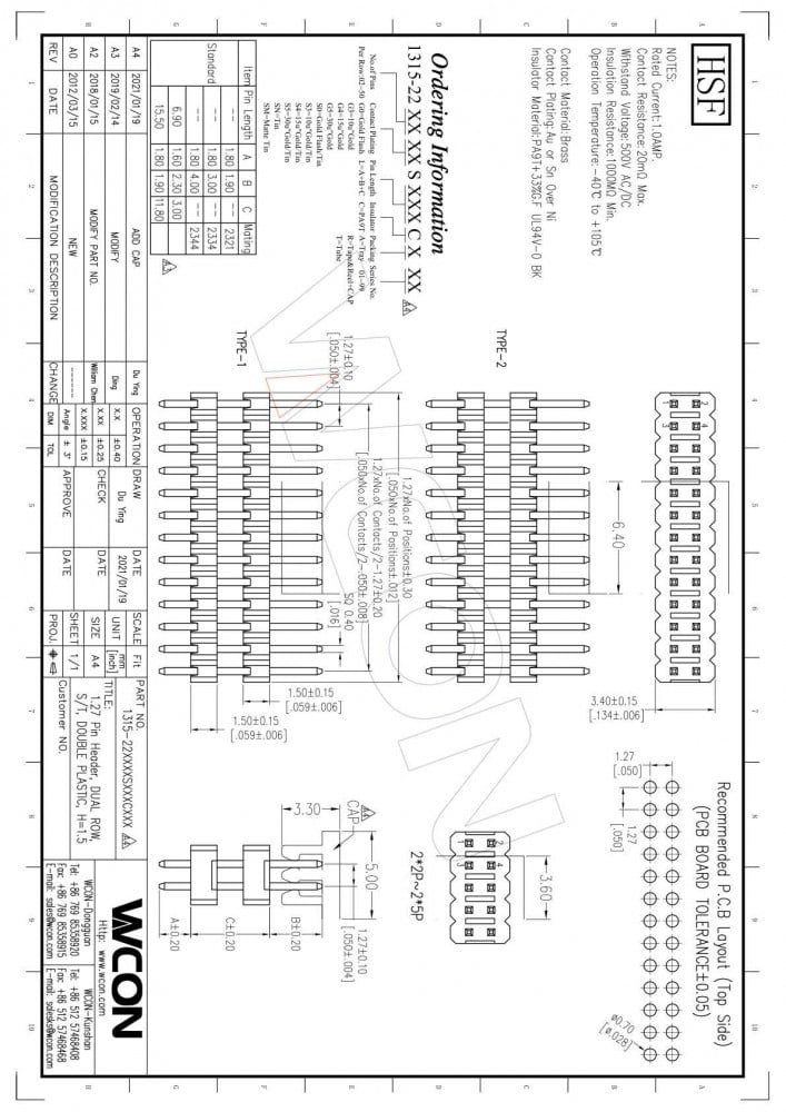 Wcon 1315-2210G0S155CR01 technical drawing preview