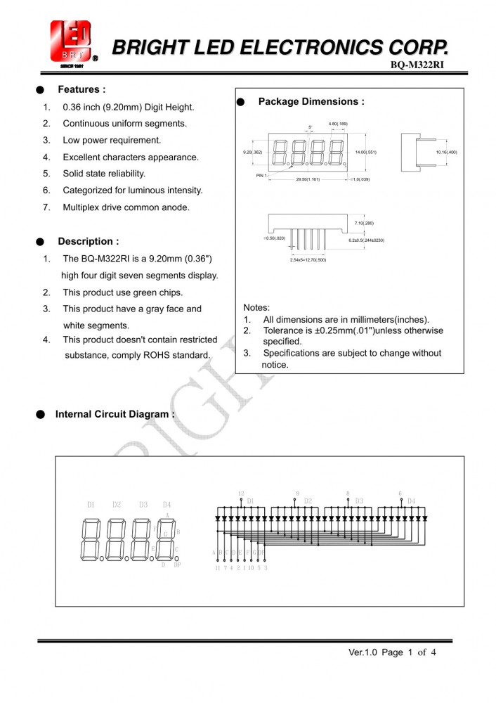 BQ-M322RI datasheet page 1