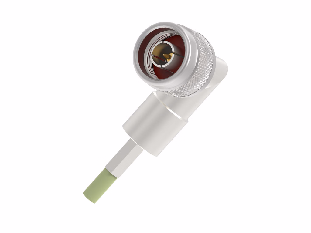 N Jack, Straight, Bulkhead, Crimp, RG-178, RG-196 Cable, Brass Body, Nickel (Ni) Plated, with Jam Nut and Lockwasher, IP68, Tray, 50 Ohms