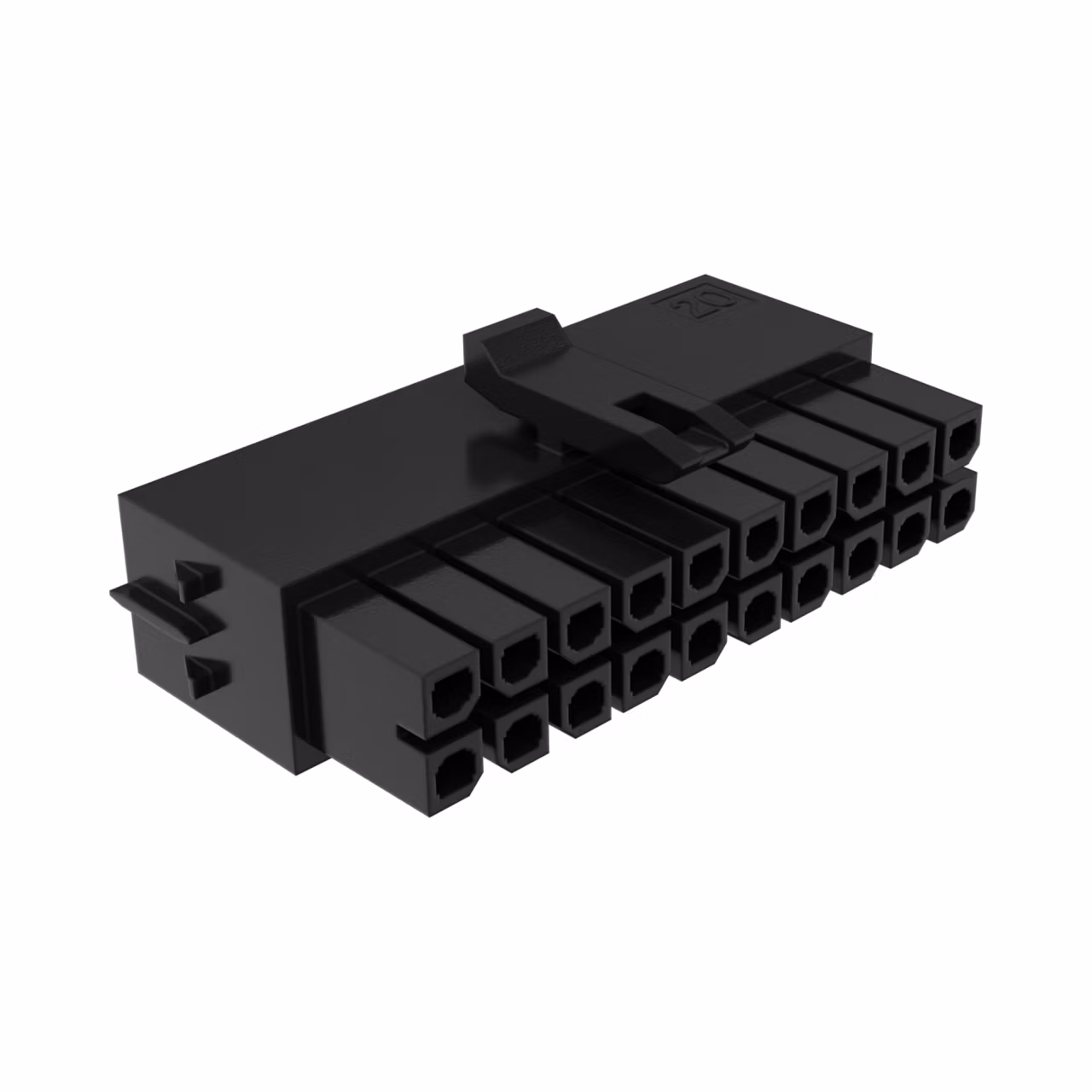Micro-Fit+ Receptacle Housing, Dual Row, 20 Circuits, UL 94V-0, Glow-Wire Capable, Black for sale