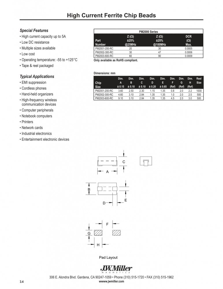 BOURNS PM2000 Series technical document preview