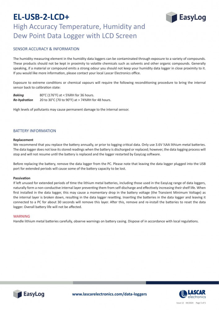 EL-USB-2-LCD+ technical document preview, page 5