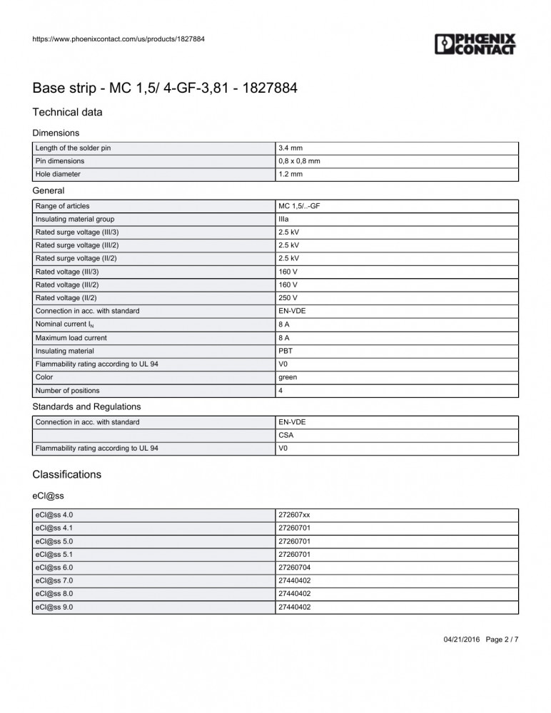 Phoenix Contact 1827884 technical document page 2