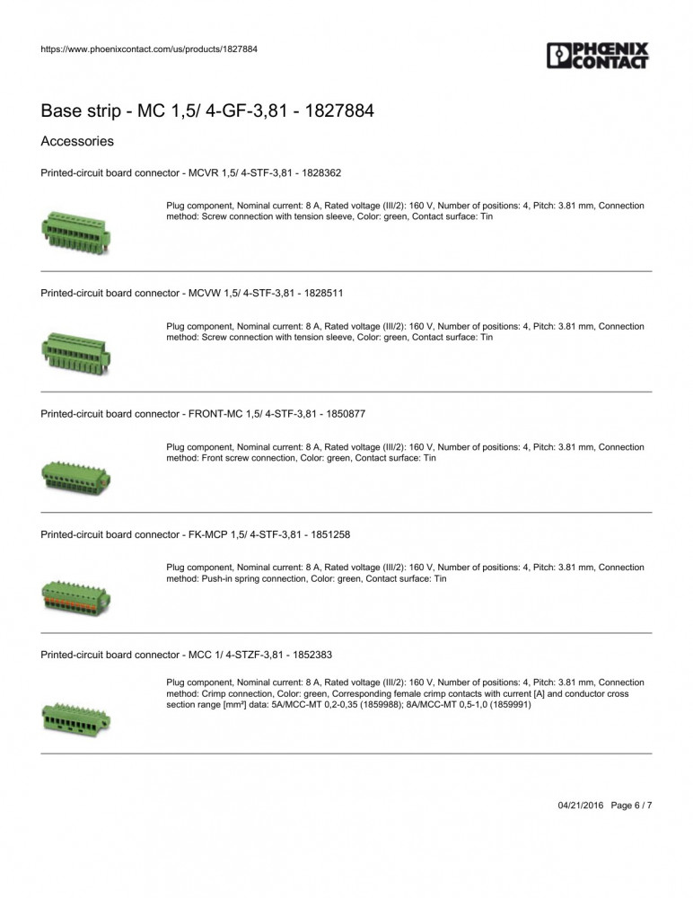 Phoenix Contact 1827884 technical document page 6