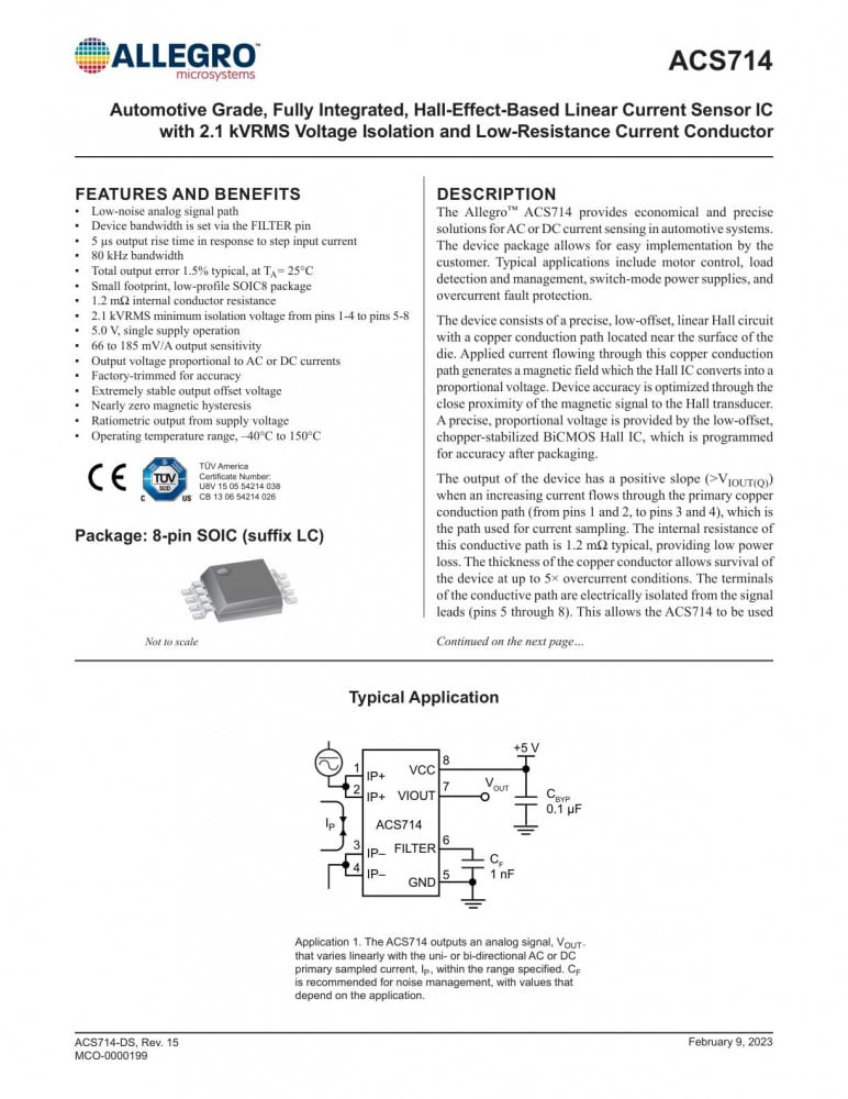 ACS714 datasheet page 1