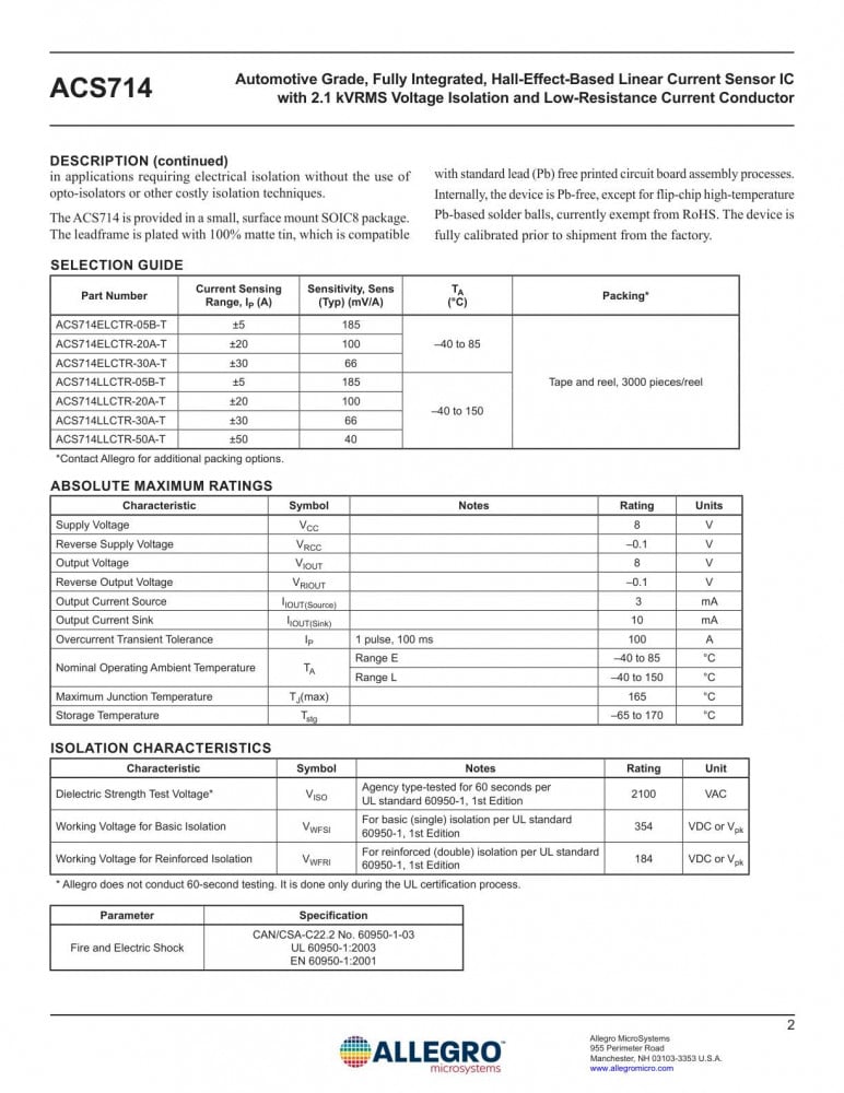 ACS714 datasheet page 2