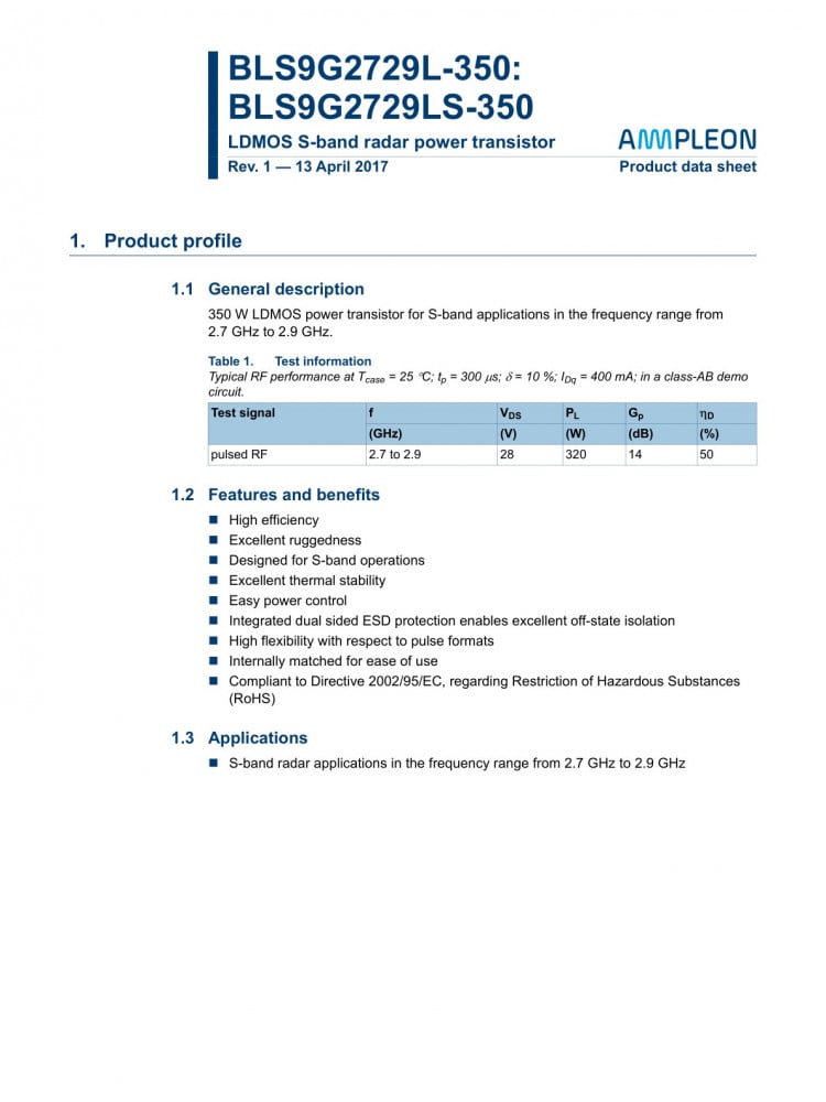 BLS9G2729LS-350U datasheet page 1