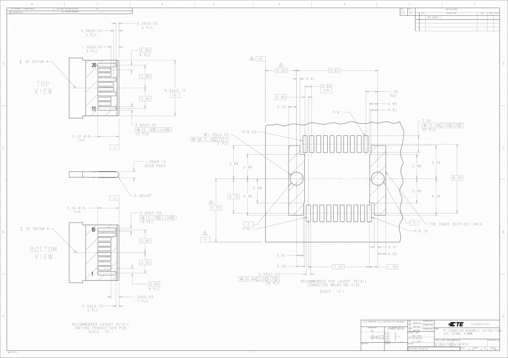 TE Connectivity 1367073-2 controlled drawing page 3