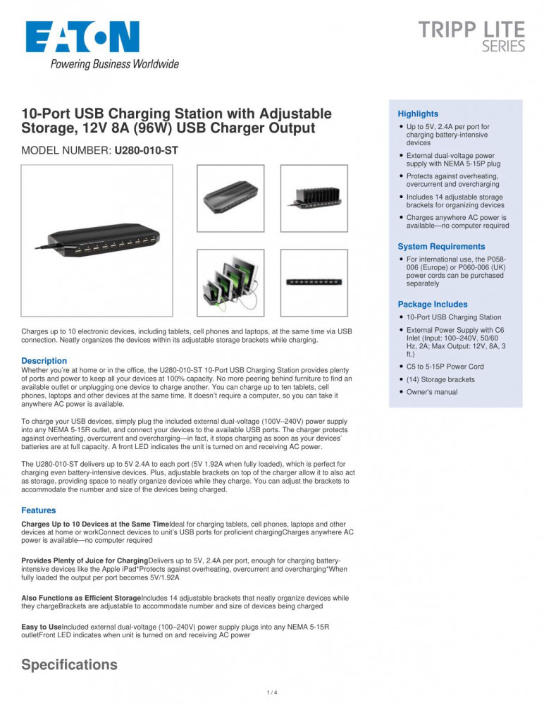 U280-010-ST product document image 1