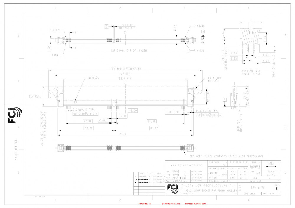 Amphenol 10079192-11103LF drawing page 1