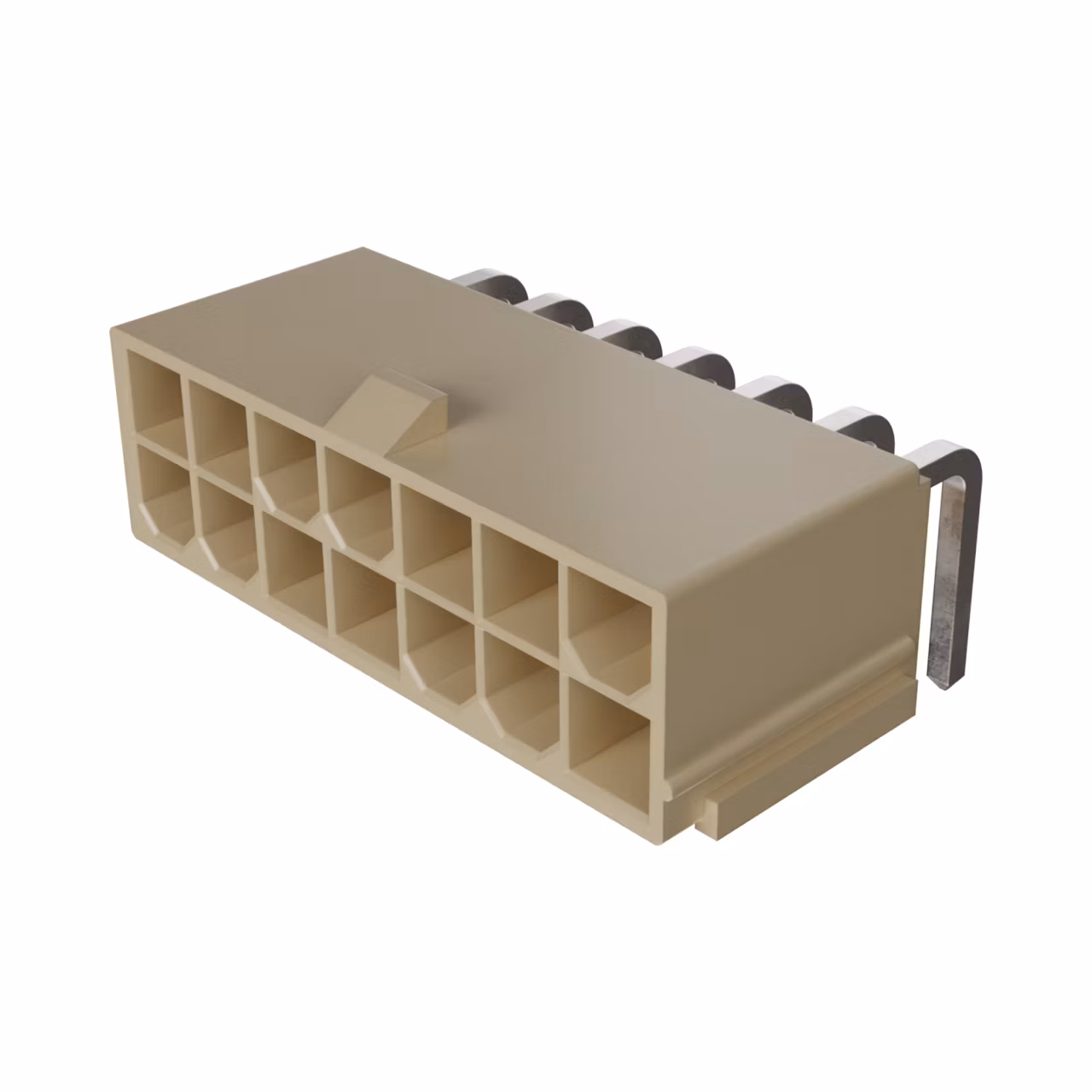 Mini-Fit Jr. Header, 4.20mm Pitch, Right Angle, without Flange, 14 Circuits, Matte Tin (Sn) Plating, Beige, Tape and Reel for sale